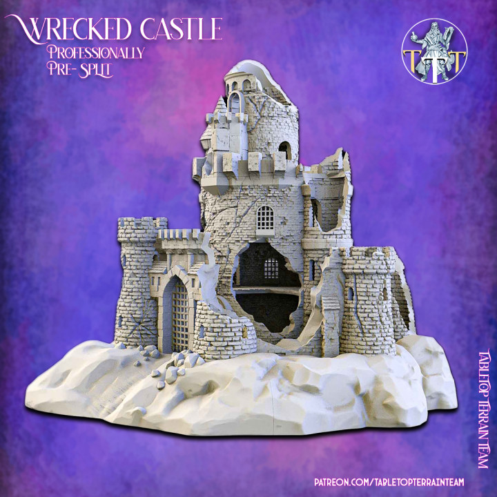 3D Printable Wrecked Castle by Tabletop Terrain