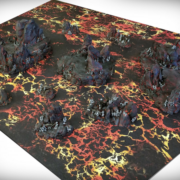 3D Printable Craggy Hills Deluxe Bundle - Grimdark Version by Terrainify