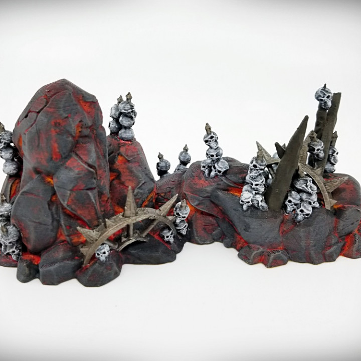 3D Printable Craggy Hills Deluxe Bundle - Grimdark Version by Terrainify