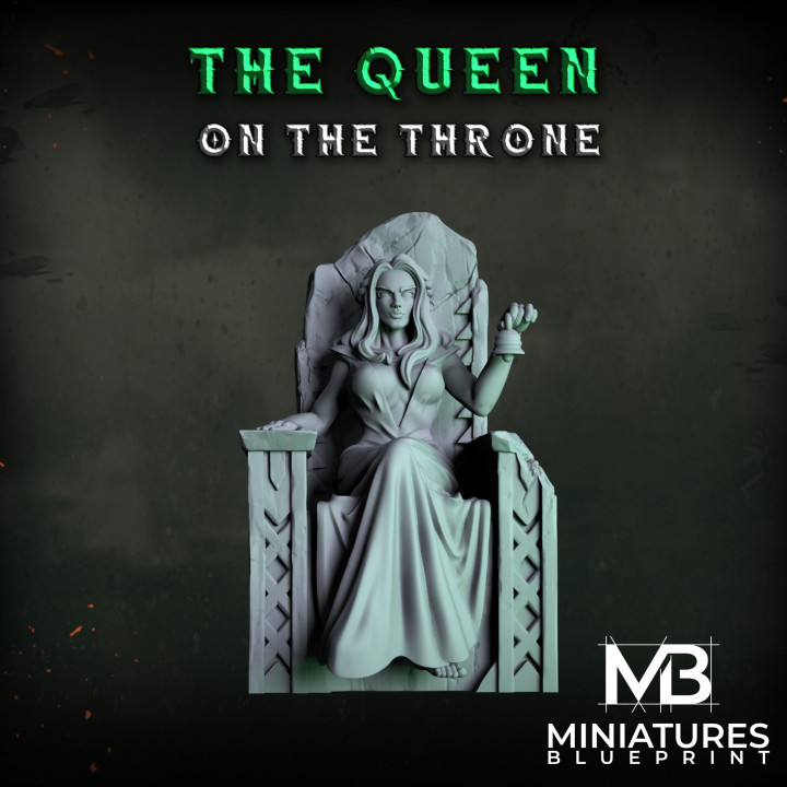 3D Printable The Queen and the Throne's Guardian by Miniatures Blueprint