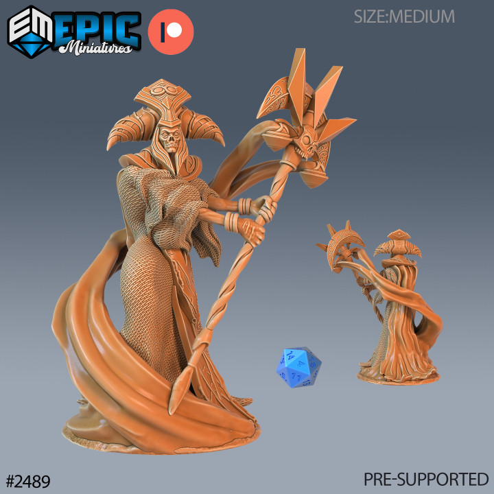 3D Printable Arch Lich Set / Necromancer / Undead Wizard / Evil Zombie ...