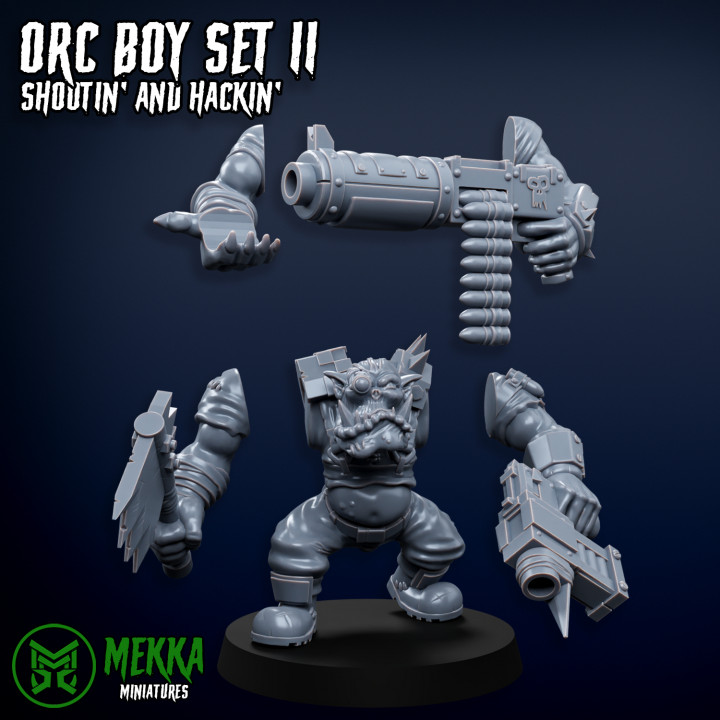 3D Printable Orc Boy Set #2 by Mekka Miniatures