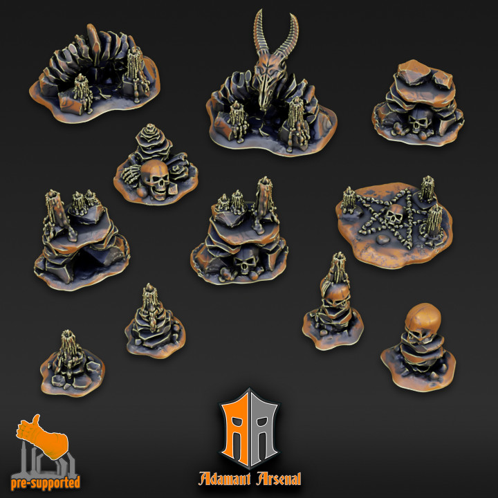 3D Printable Basing Bits - Shrines and Candles by Adamant Arsenal