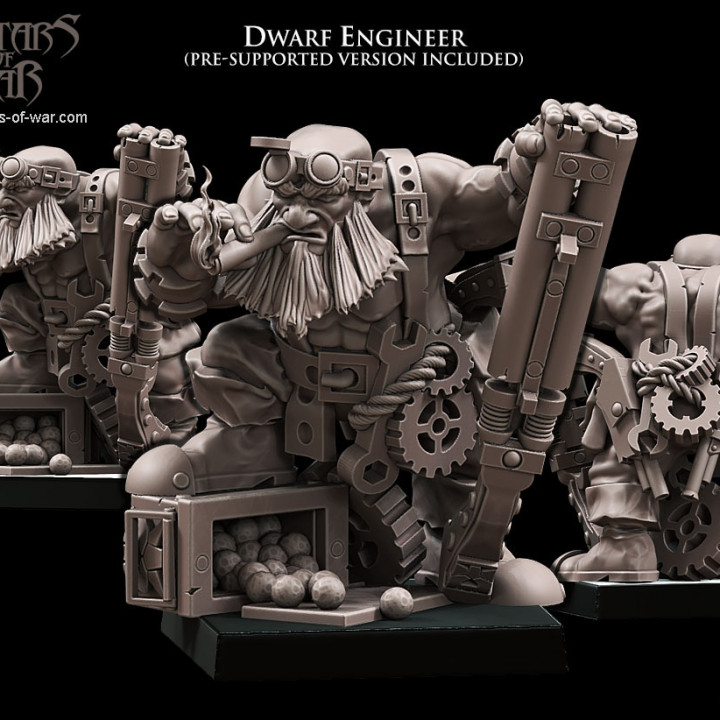 3D Printable Dwarf Engineer by Avatars of War