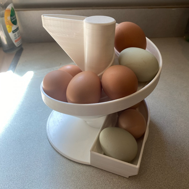 3D Printable Egg Rotary Dispenser MK2 by Dan Ouellet