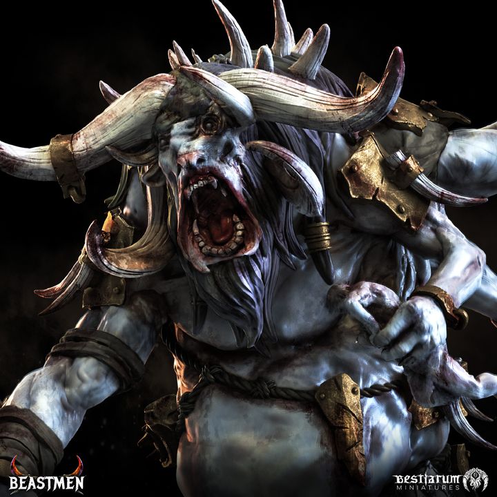 3D Printable Ghorox | Beastmen by Bestiarum Miniatures