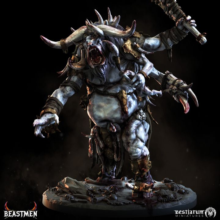 3D Printable Ghorox | Beastmen by Bestiarum Miniatures
