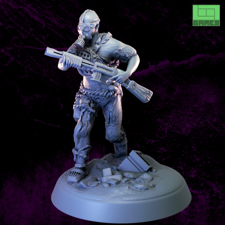 3D Printable Raider with Shotgun by LOOTgames