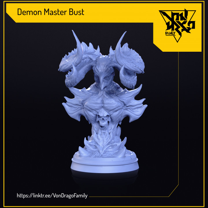 3D Printable Demon Master Bust by Von Drago Family
