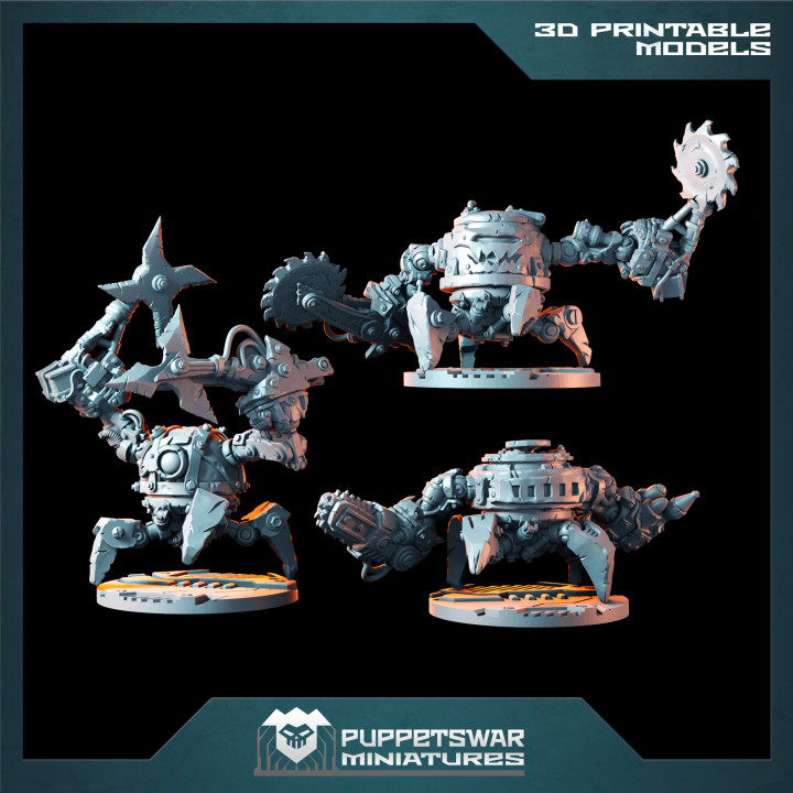3D Printable Orc Killer Bots by Puppetswar Miniatures