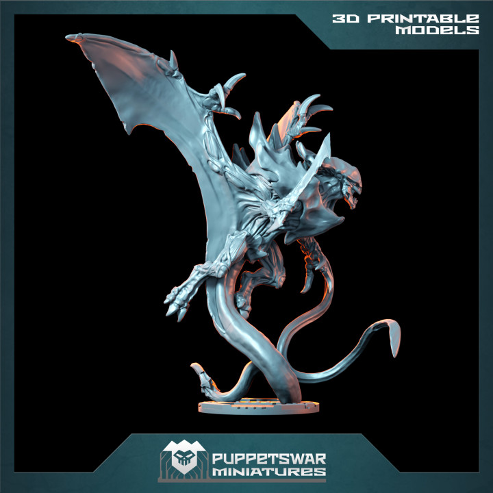 3D Printable Winged Hivelord by Puppetswar Miniatures