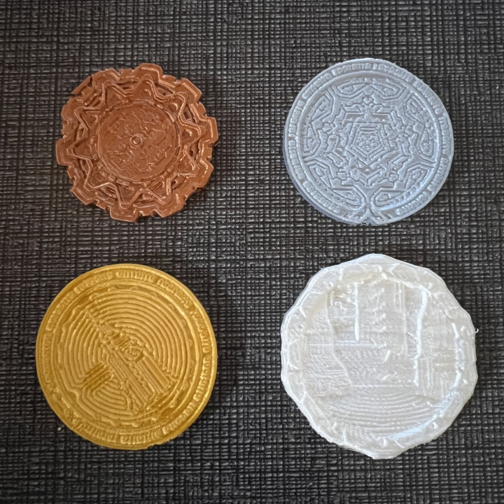 3D Print of Sci-Fi coin set by fractalinfinity