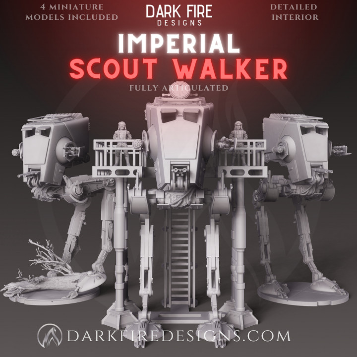 3D Printable Imperial Scout Walker by Dark Fire Designs
