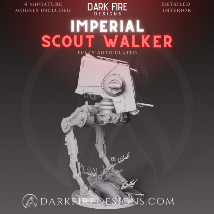 3D Printable Imperial Scout Walker by Dark Fire Designs