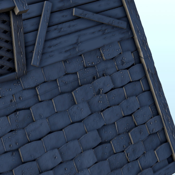 3D Printable Large Viking building with floor and large door (3 ...