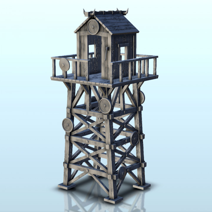 3D Printable Wooden watchtower with guardhouse (11) - Alkemy Lord of ...