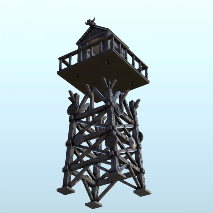 3D Printable Wooden watchtower with guardhouse (11) - Alkemy Lord of ...