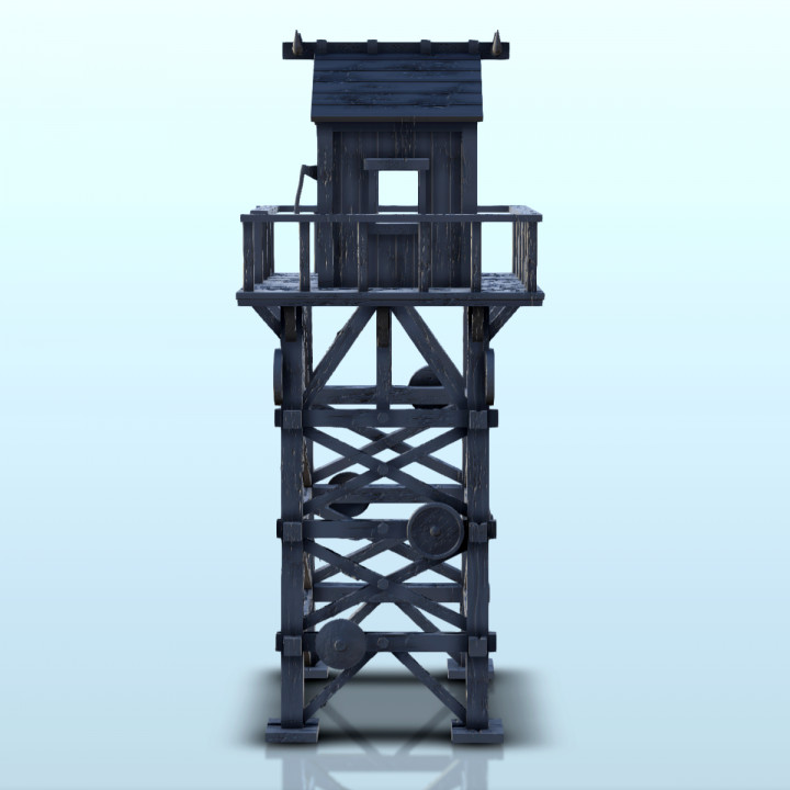3D Printable Wooden watchtower with guardhouse (11) - Alkemy Lord of ...