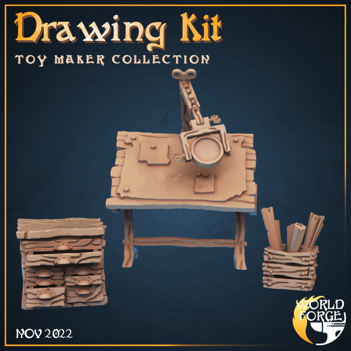 3D Printable Toy Drawing Kit by World Forge Miniatures