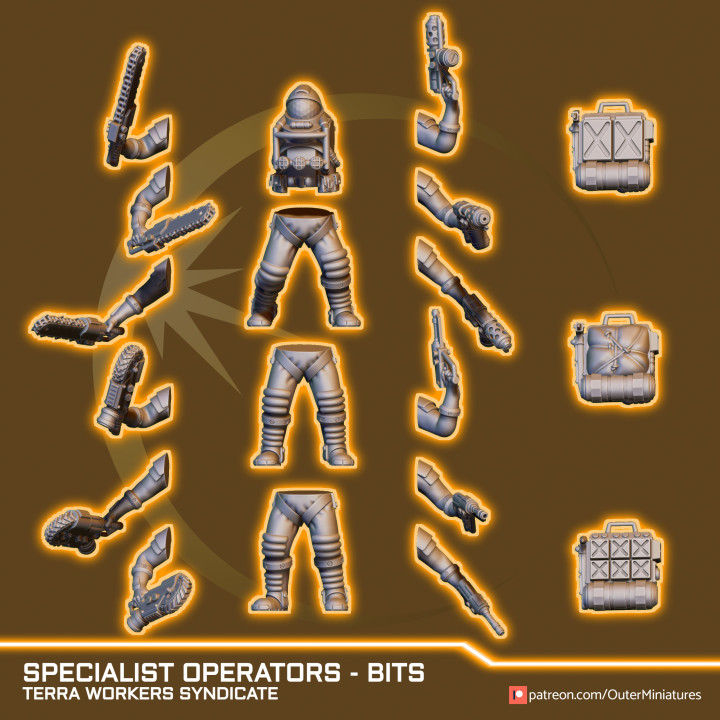 3D Printable SPECIALIST OPERATORS - TERRA WORKERS SYNDICATE by Outer ...