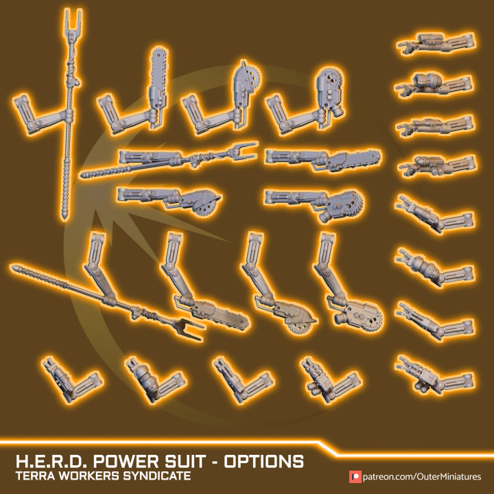 3D Printable H.E.R.D. POWER SUIT - TERRA WORKERS SYNDICATE by Outer ...