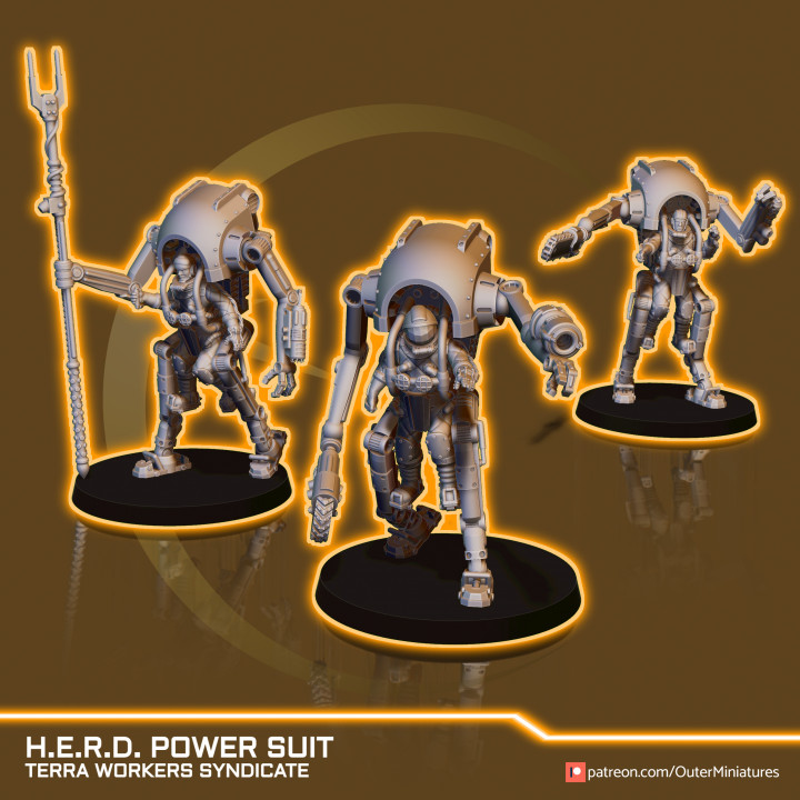 3D Printable H.E.R.D. POWER SUIT - TERRA WORKERS SYNDICATE by Outer ...