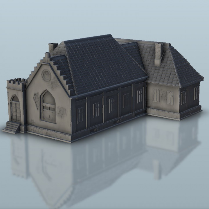 3D Printable Baroque house with columns 3 - Modern WW2 WW1 Western ...