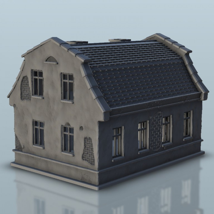 3D Printable House damaged 4 - Modern WW2 WW1 Western Eastern Front ...