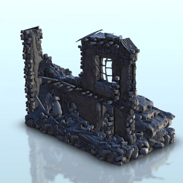 3D Printable Ruin with Panzer III wreckage 8 - Modern WW2 Western ...