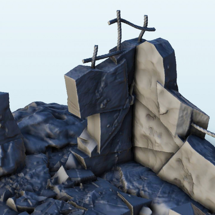 3D Printable House in ruins 12 - Modern WW2 WW1 Western Eastern Front ...