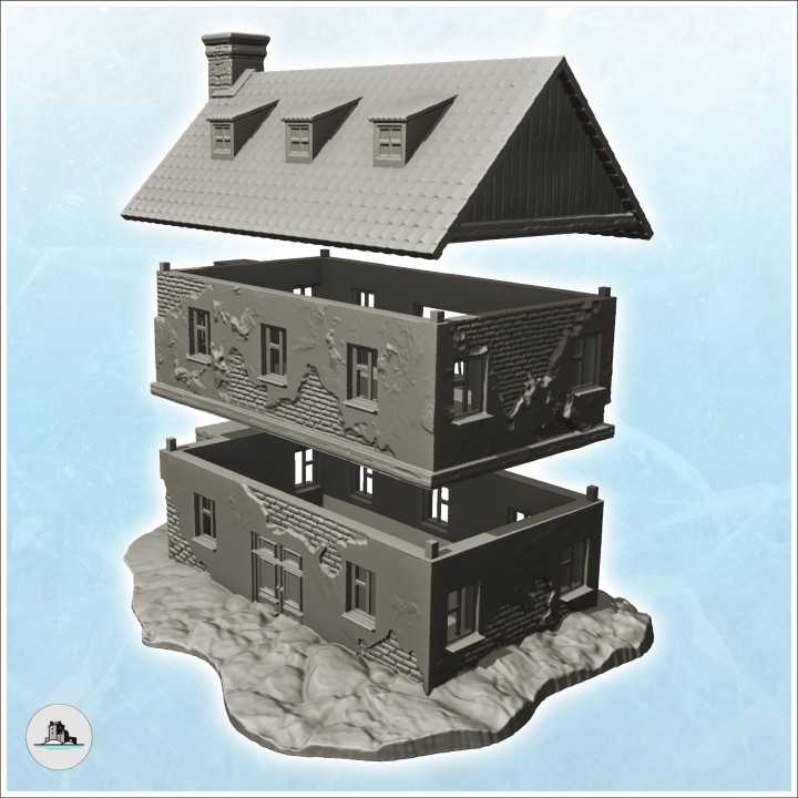 3D Printable House with floor 13 - Modern WW2 WW1 Western Eastern Front ...