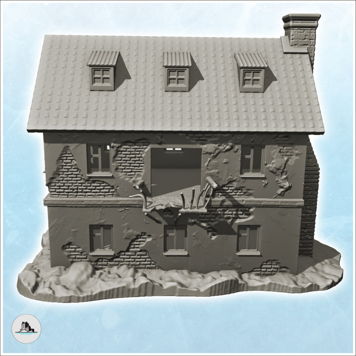 3D Printable House with floor 13 - Modern WW2 WW1 Western Eastern Front ...