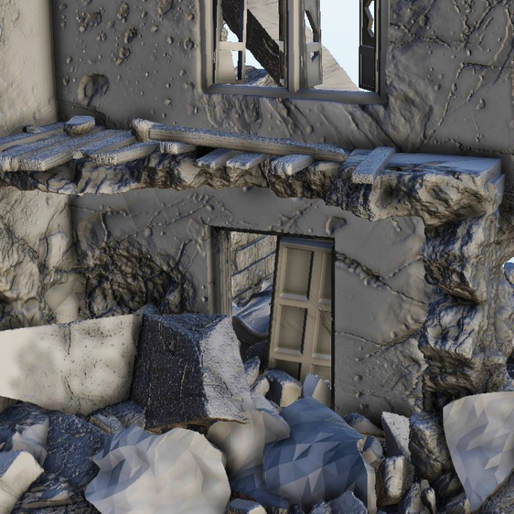 3D Printable Corner ruins 14 - Modern WW2 WW1 Western Eastern Front ...