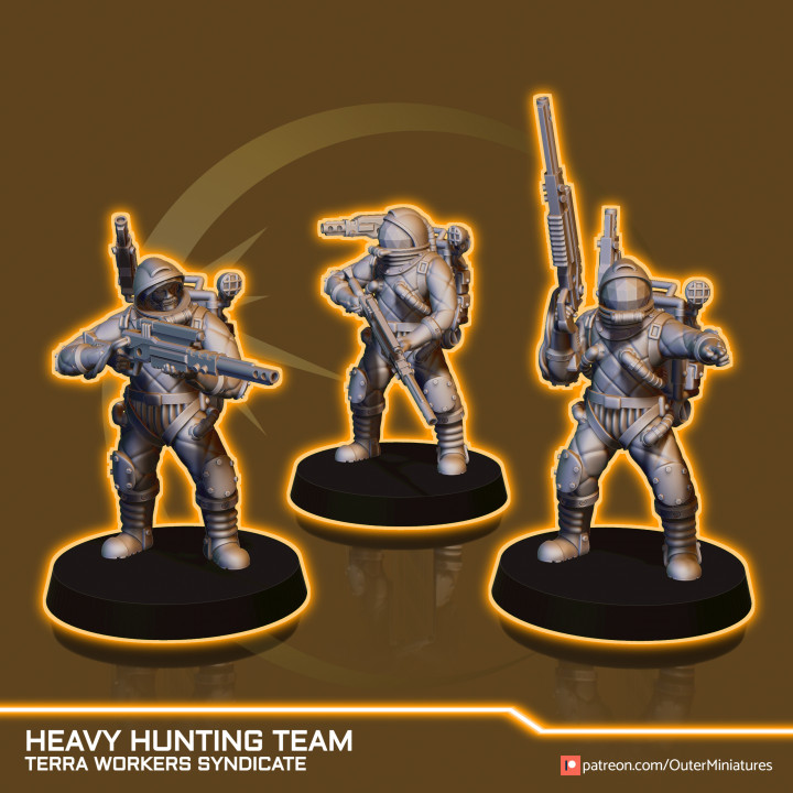 3D Printable HEAVY HUNTING TEAM - TERRA WORKERS SYNDICATE by Outer ...