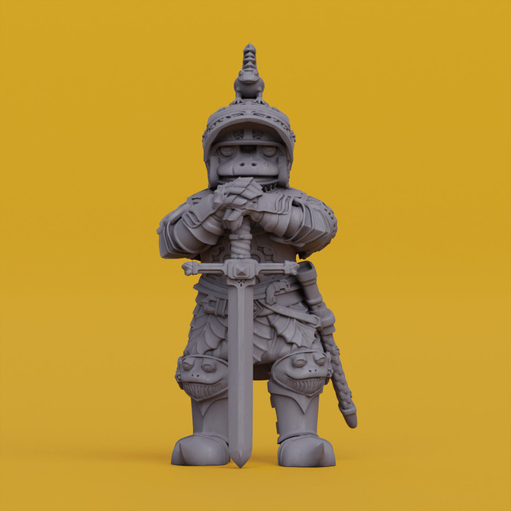 3D Printable Frog Bullywug Knights+Commanders by vector.miniatures