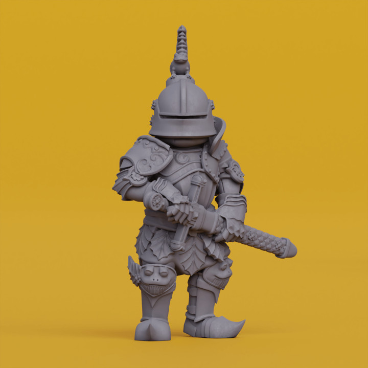 3D Printable Frog Bullywug Knights+Commanders by vector.miniatures