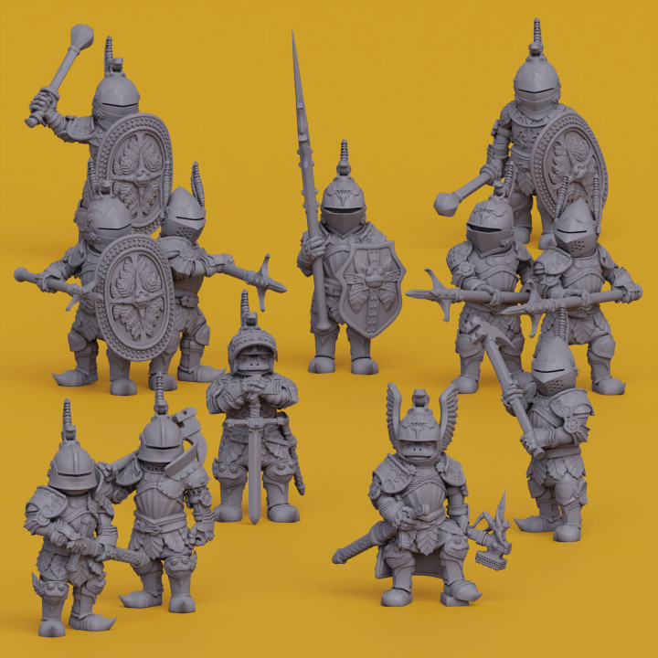 3D Printable Frog Bullywug Knights+Commanders by vector.miniatures