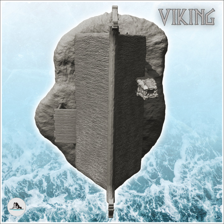 3D Printable Viking storage shed with thatched roof, canopy and ...