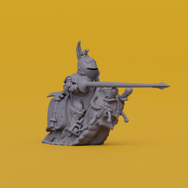 3D Printable Frog Bullywug Mounted Knights by vector.miniatures