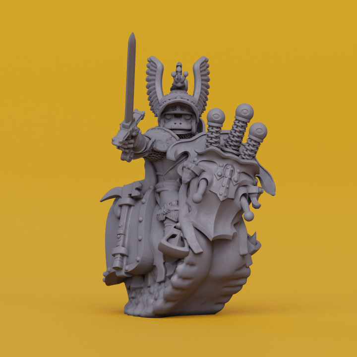 3D Printable Frog Bullywug Mounted Knights by vector.miniatures