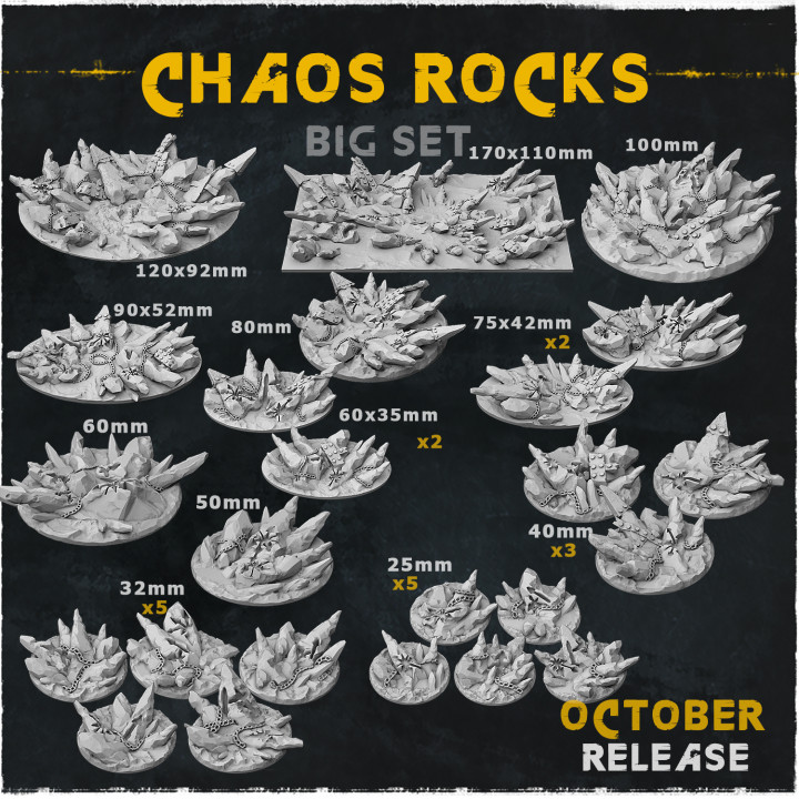 3D Printable Chaos Rocks - Big Set by Zabavka Workshop