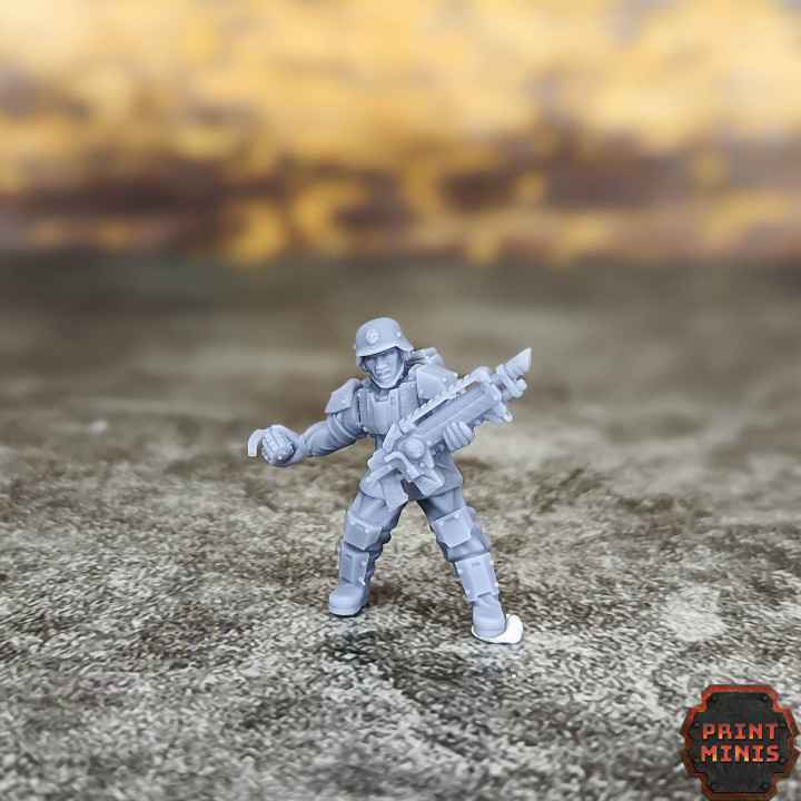 3D Printable Male Infantry - Kaledon Fortis by Print Minis