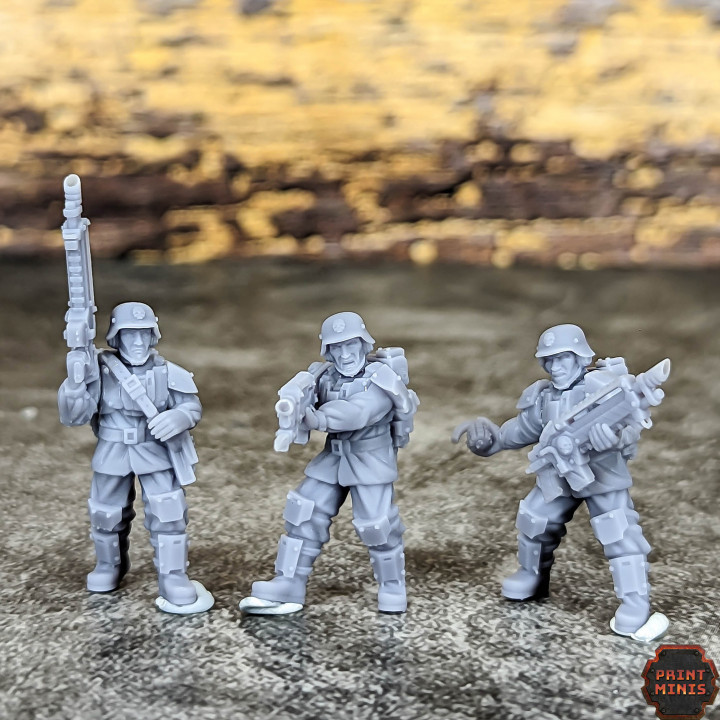 3D Printable Male Infantry - Kaledon Fortis by Print Minis