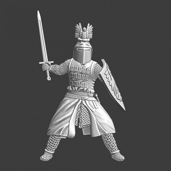 3D Printable Medieval knight - Eagle crest by Northern Crusades Miniatures