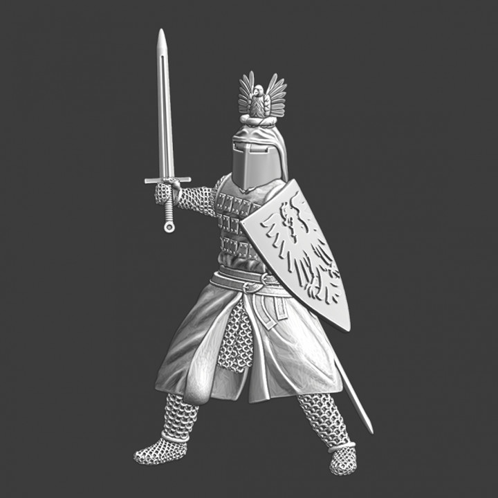 3D Printable Medieval knight - Eagle crest by Northern Crusades Miniatures