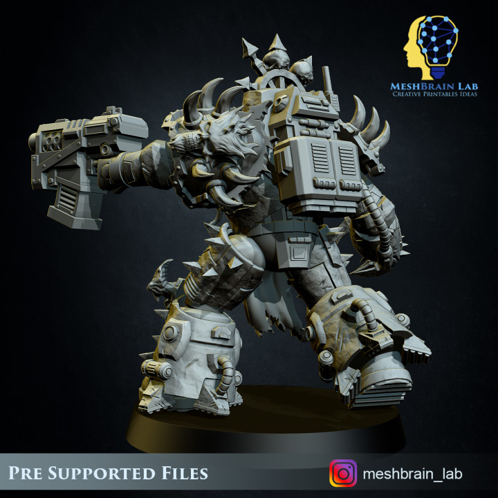 3D Printable Doom Marine Terminator 01 by MeshBrain Lab