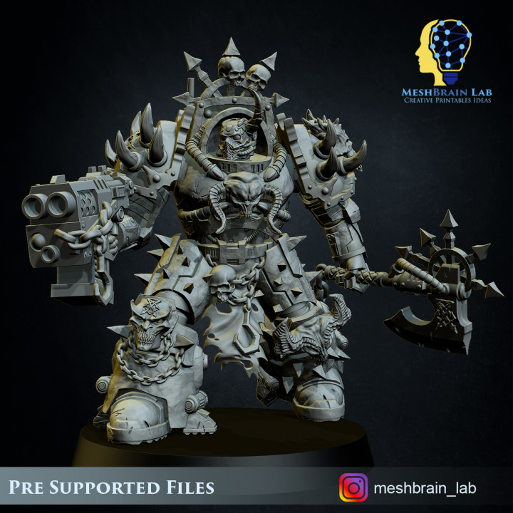 3D Printable Doom Marines Terminators x3 by MeshBrain Lab