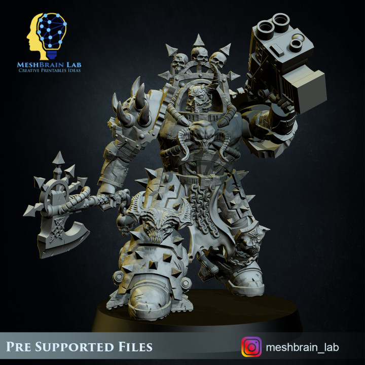 3D Printable Doom Marines Terminators x3 by MeshBrain Lab