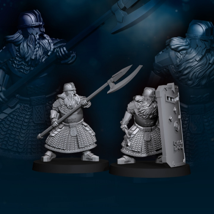 3D Printable 4x Cript Dwarf Guard Spear and Shield | Kalak Dwarves ...