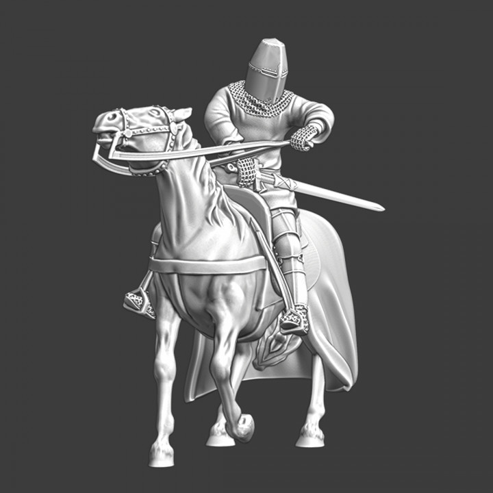 3D Printable Medieval mounted knight drawing his blade by Northern ...